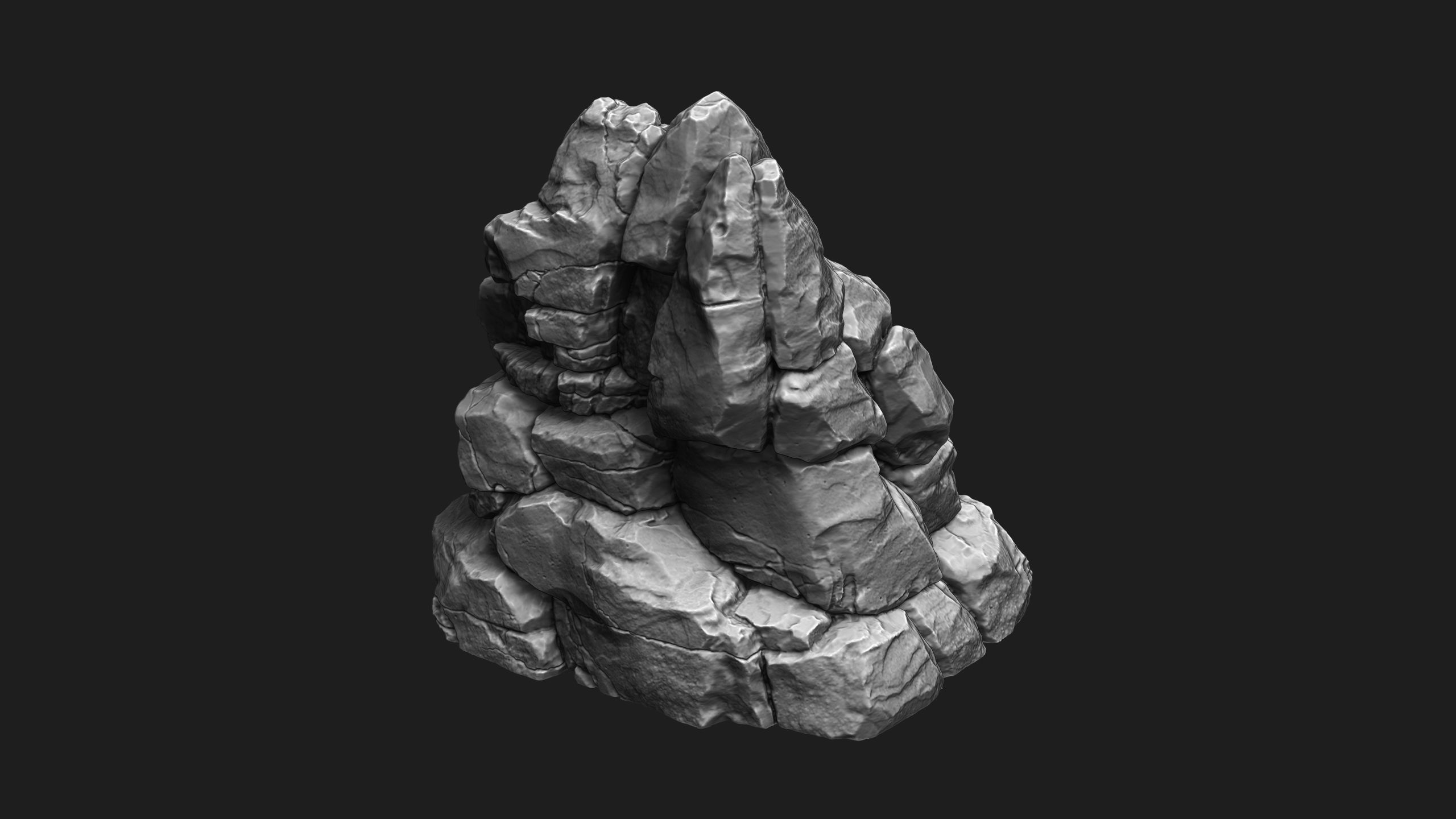 Cracked Cliff Rock 3D model 3D printable | CGTrader