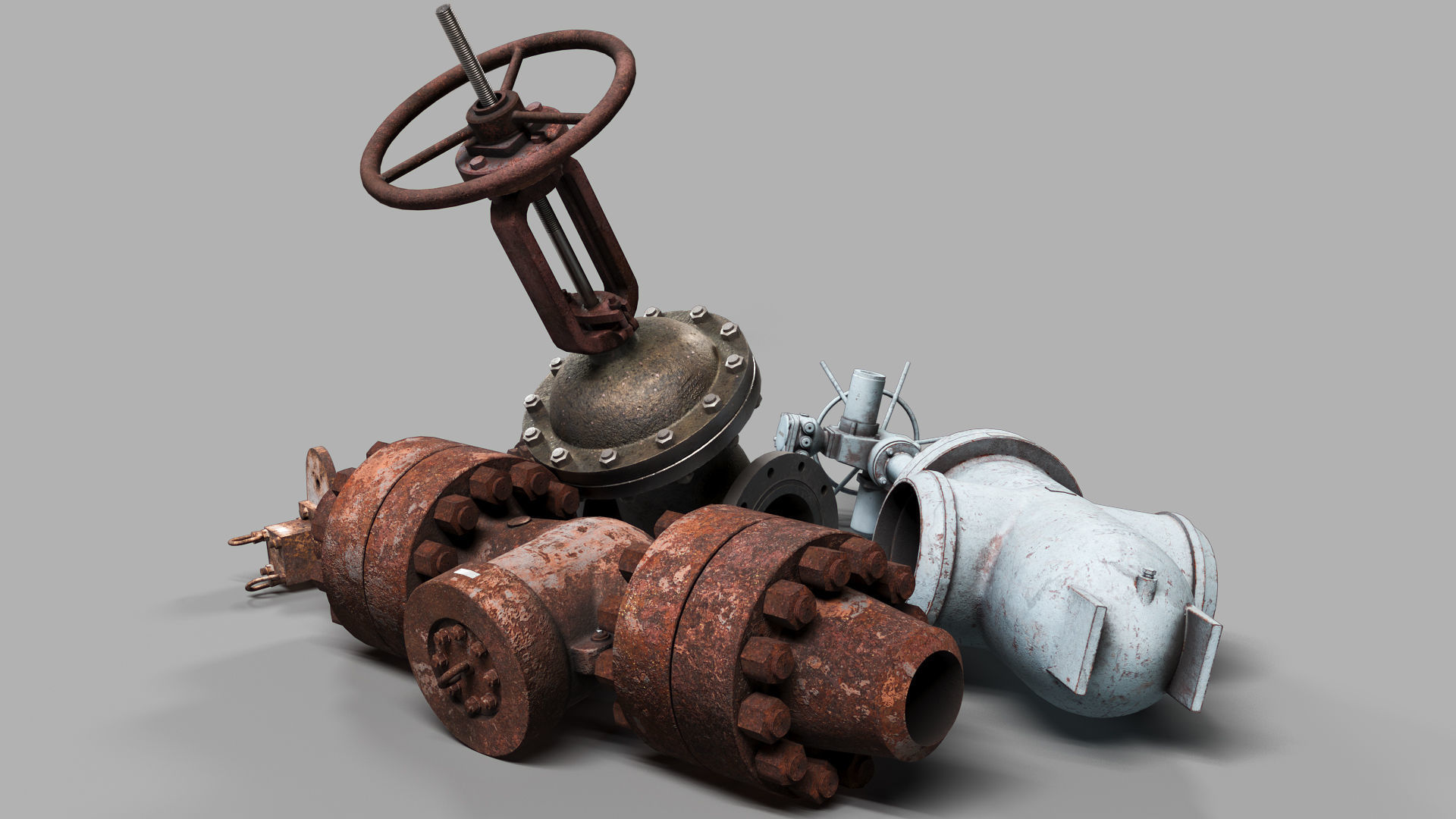 3D model Industrial old used valves VR / AR / low-poly | CGTrader