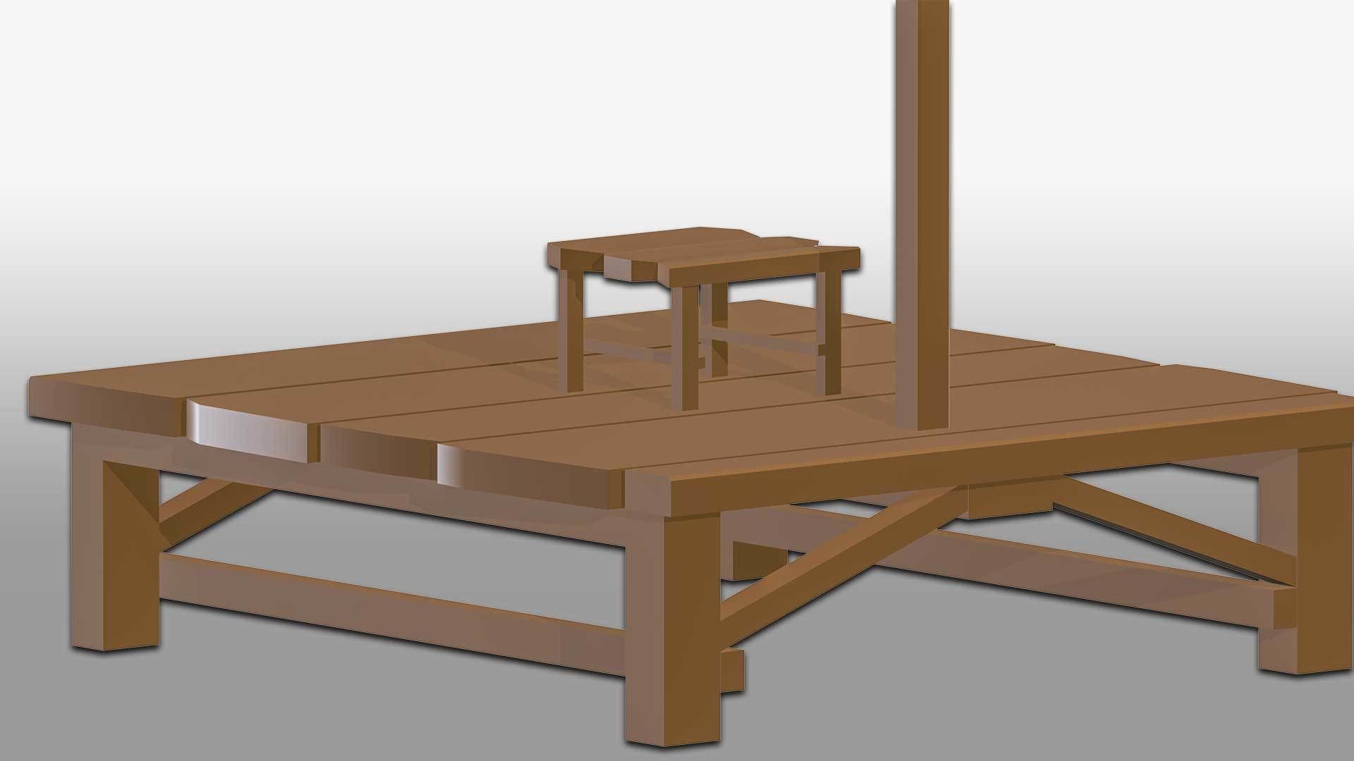 Wooden Hanging Gibbet 3D model | CGTrader