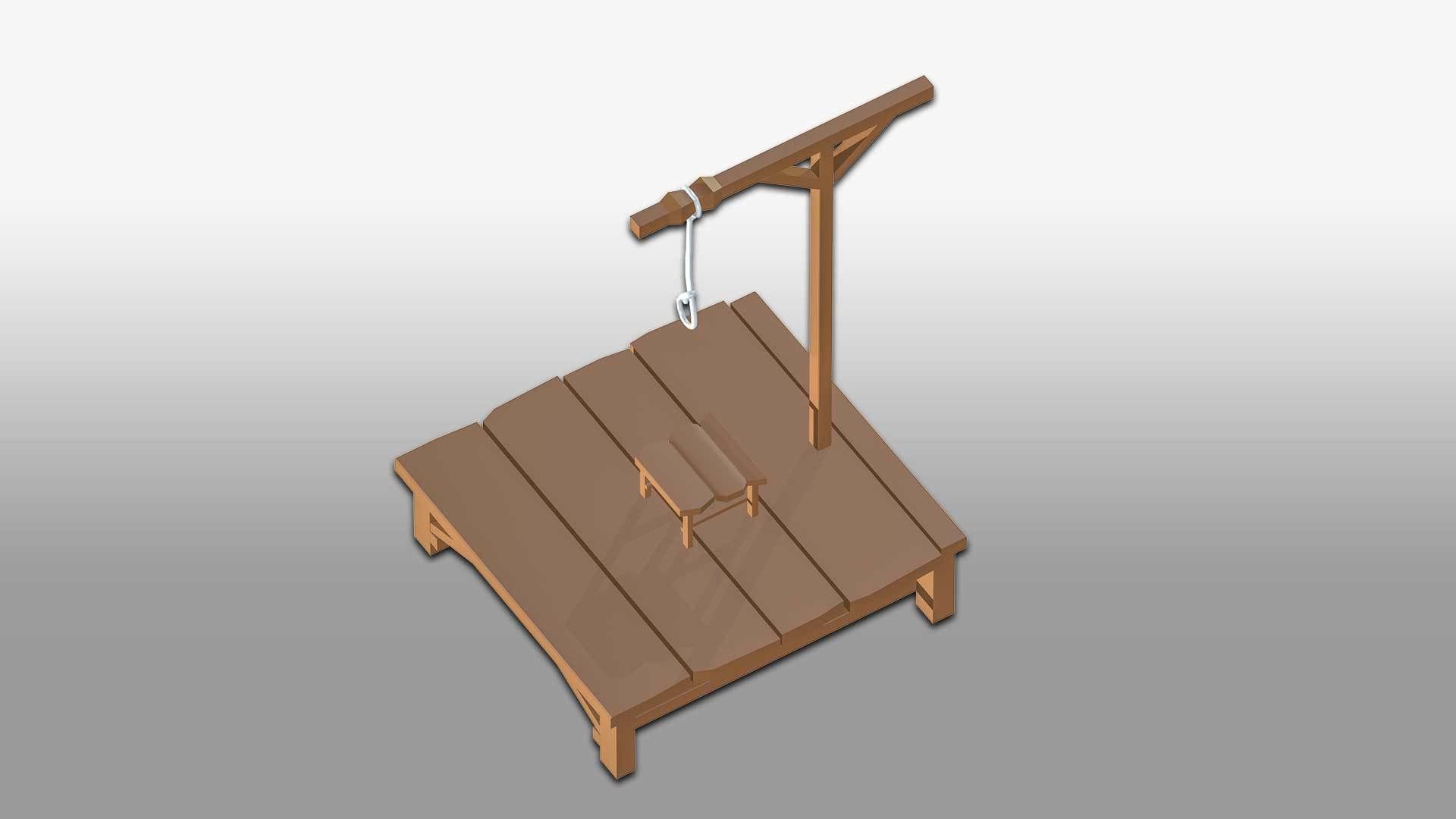 Wooden Hanging Gibbet 3D model | CGTrader