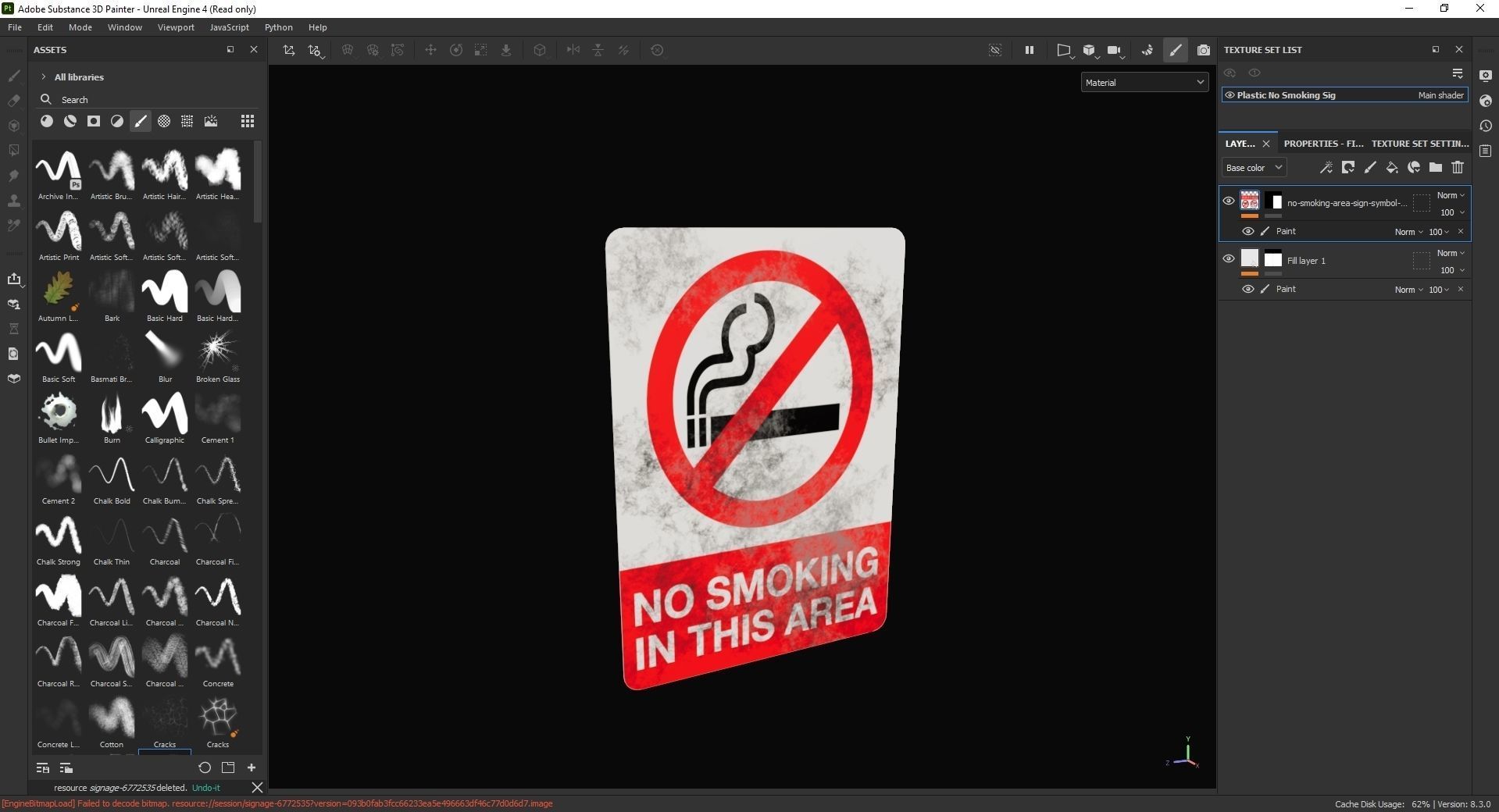 3D model Plastic No Smoking Sign 3D Model VR / AR / low-poly | CGTrader