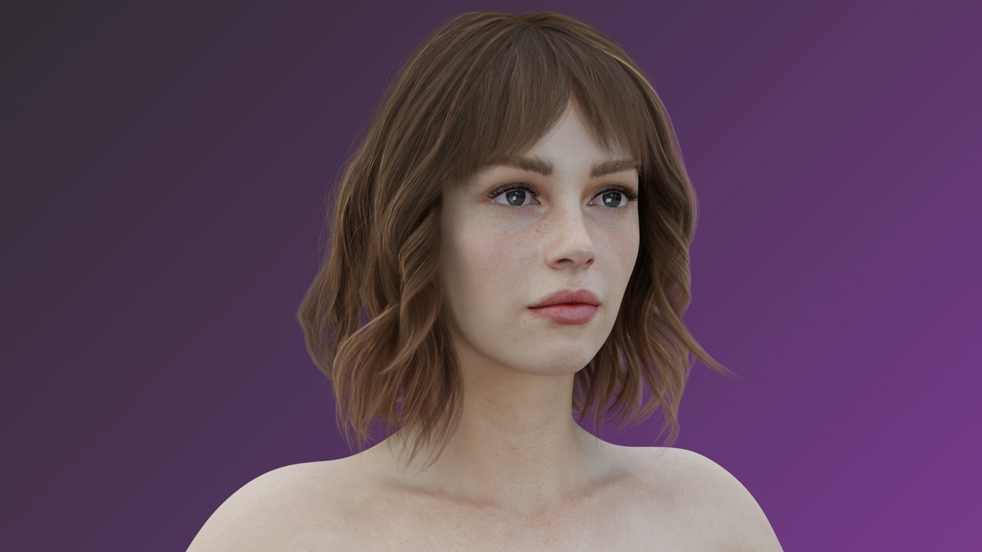 3D model Celebrity Actress Singer Maya Hawke with Bob with Bangs Hair ...