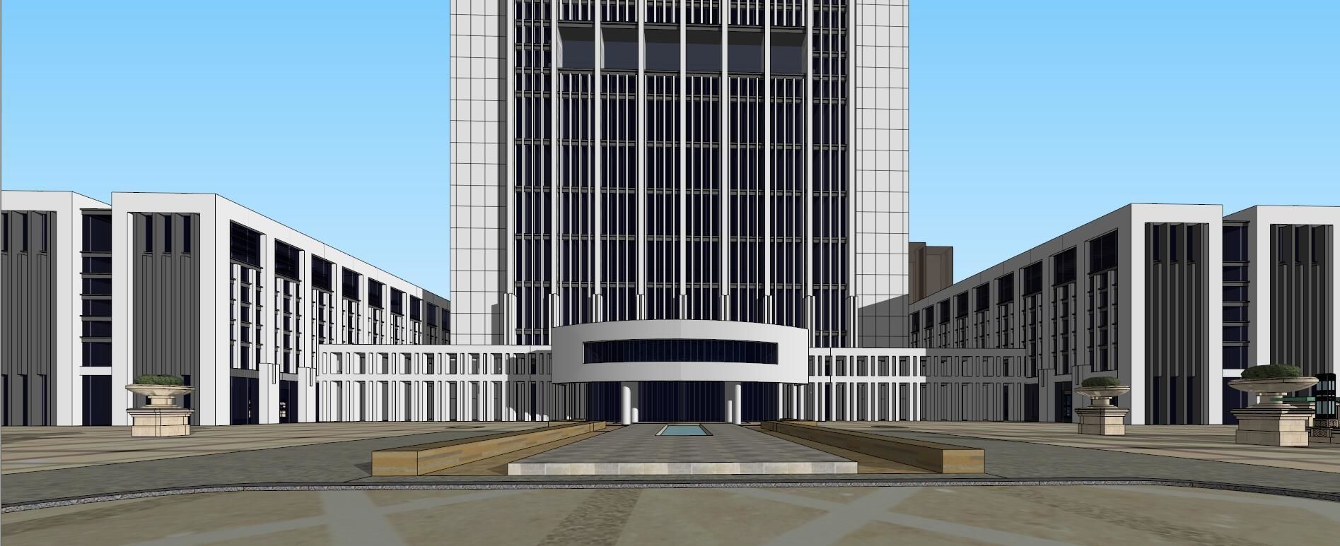 SU model of modern local tax bureau office complex 3D model | CGTrader