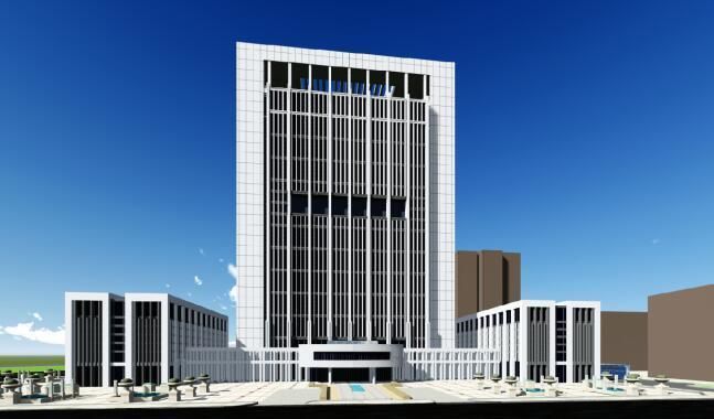 SU model of modern local tax bureau office complex 3D model | CGTrader