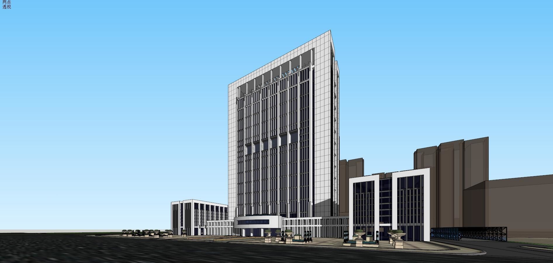 SU model of modern local tax bureau office complex 3D model | CGTrader
