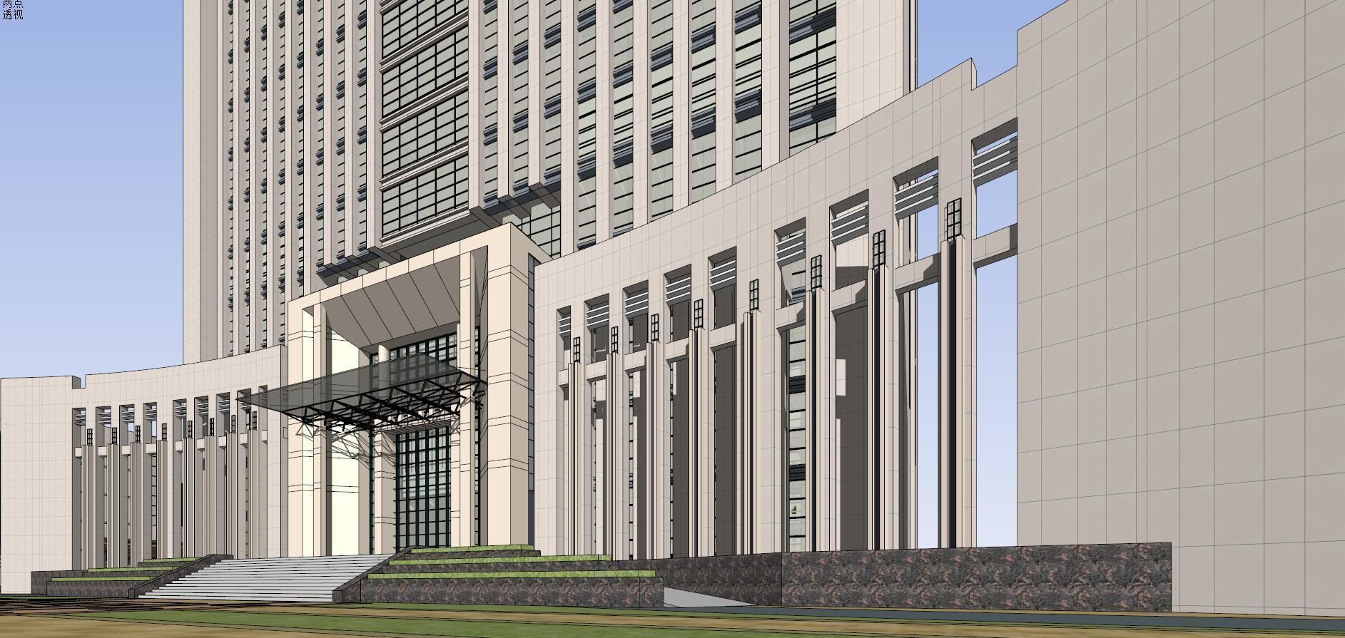 SU model of office building in modern administrative center 3D model ...