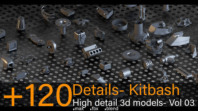 120-Hard surface details-Kitbash- Vol 03 3D model | CGTrader