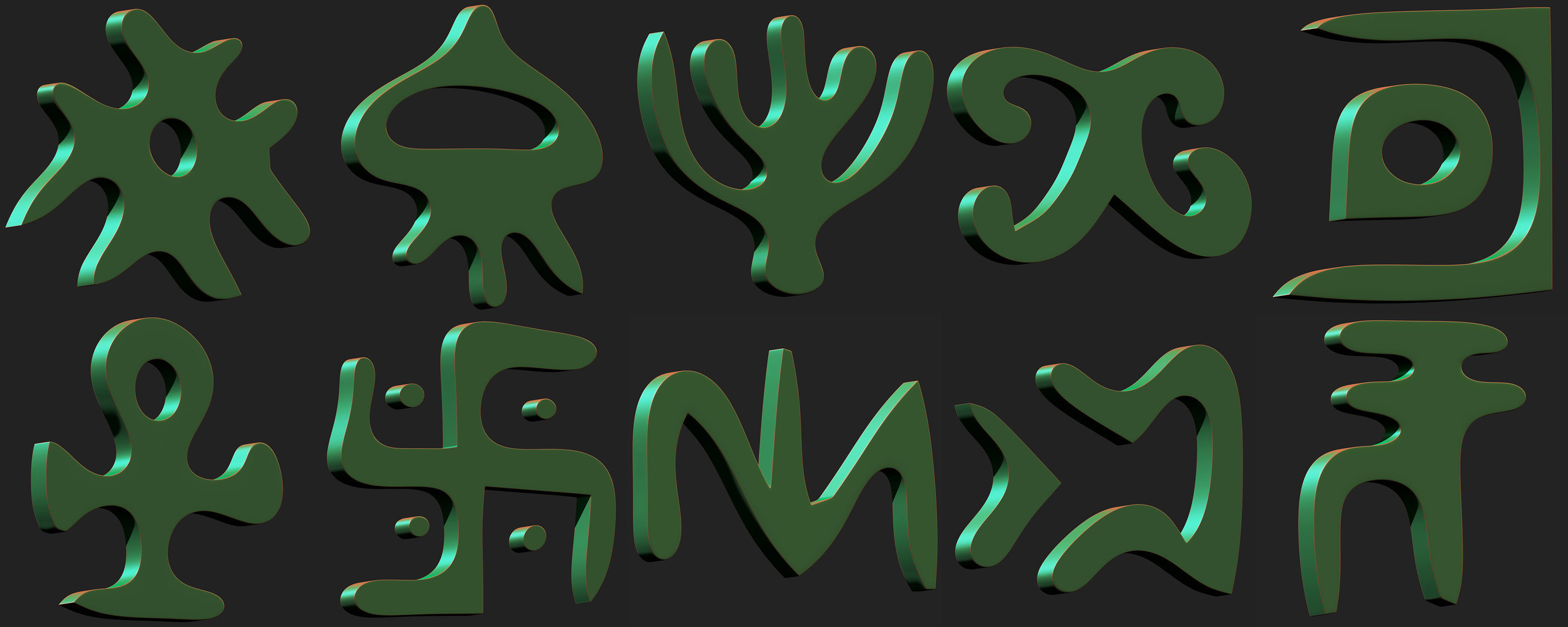 3D model 300 Runes Base Mesh Pack VR / AR / low-poly | CGTrader
