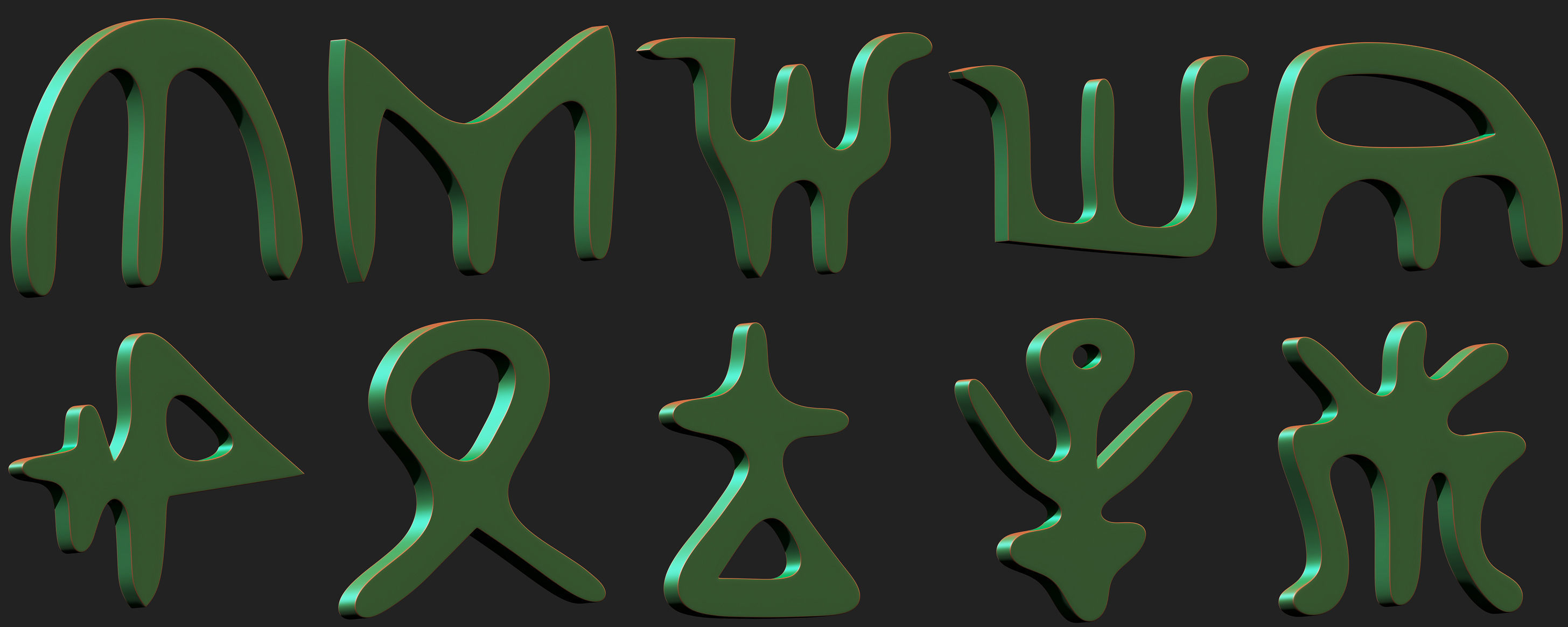 3D model 300 Runes Base Mesh Pack VR / AR / low-poly | CGTrader