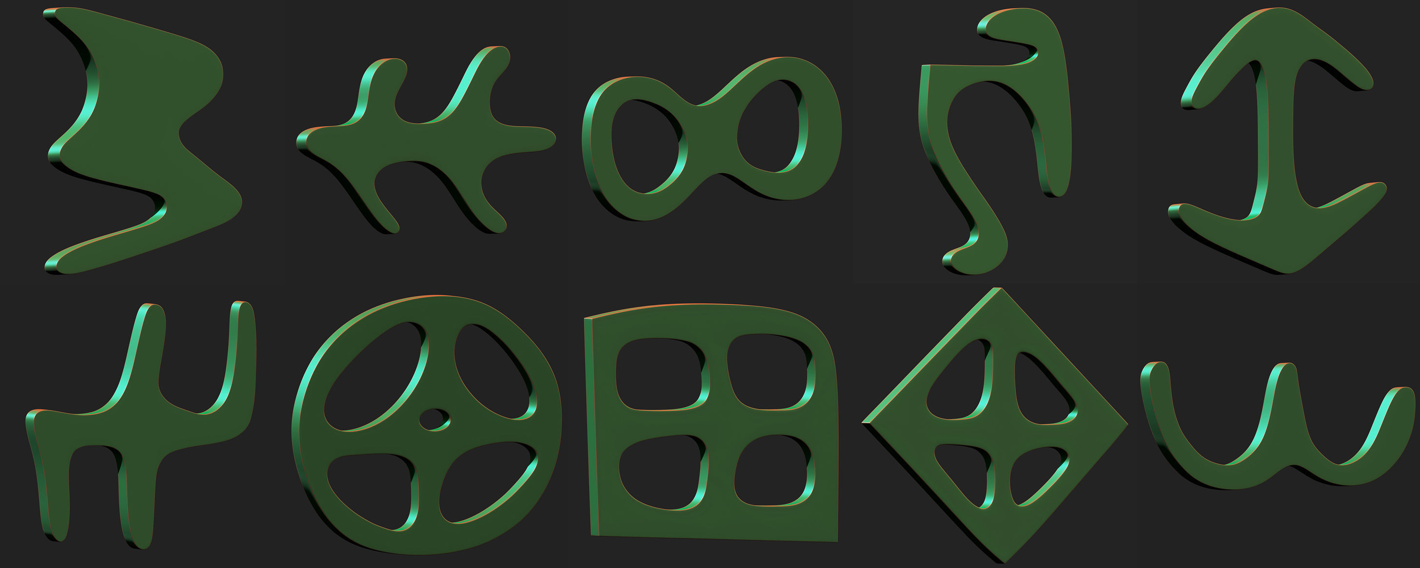 3D model 300 Runes Base Mesh Pack VR / AR / low-poly | CGTrader