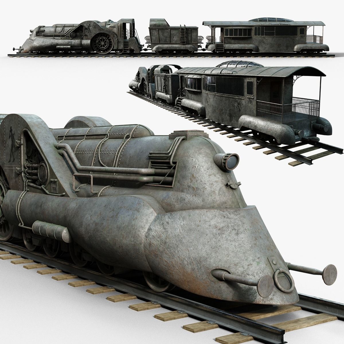 3D model Steampunk wind-up Train model VR / AR / low-poly | CGTrader