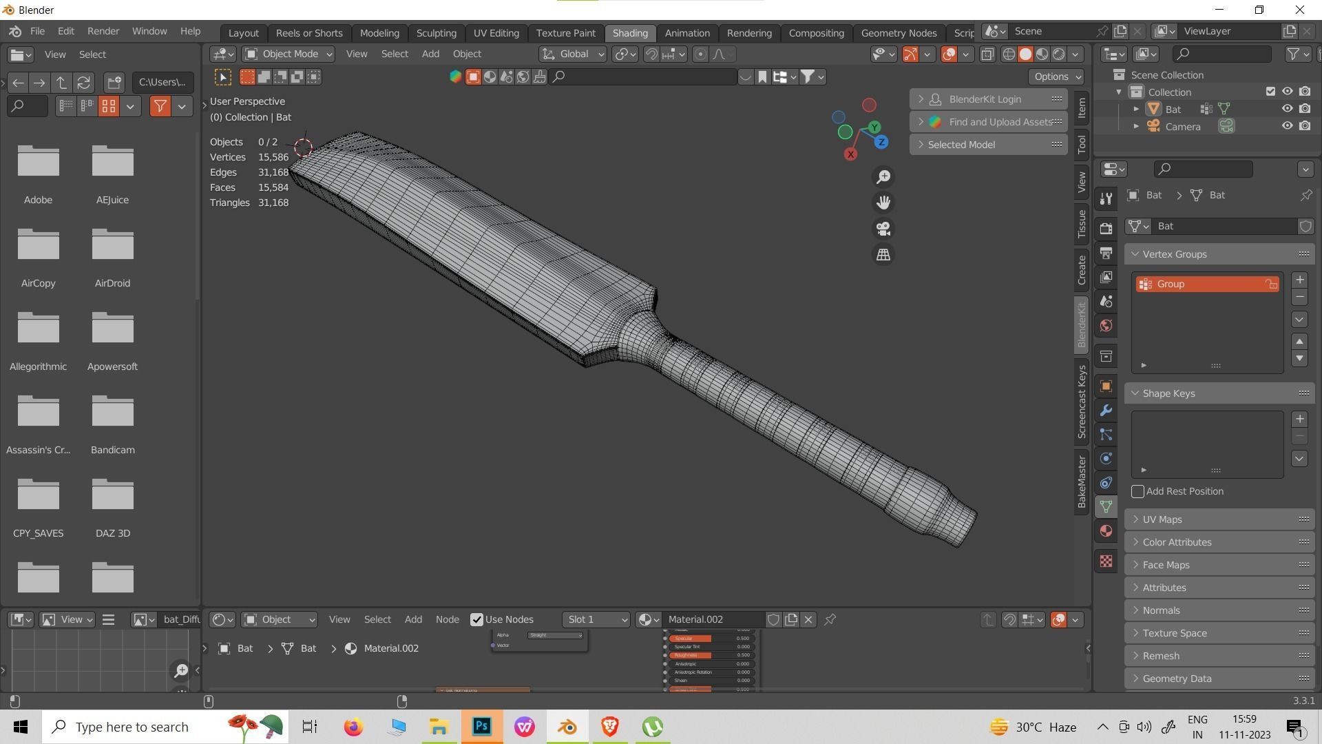 MRF Cricket Bat 3D model | CGTrader