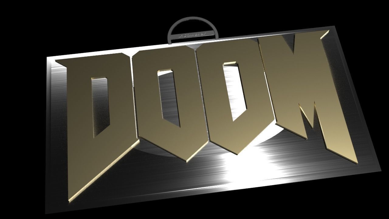 Doom Logo Keychain 3D model 3D printable | CGTrader