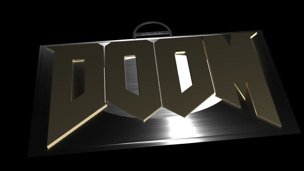 Doom Logo Keychain 3D model 3D printable | CGTrader