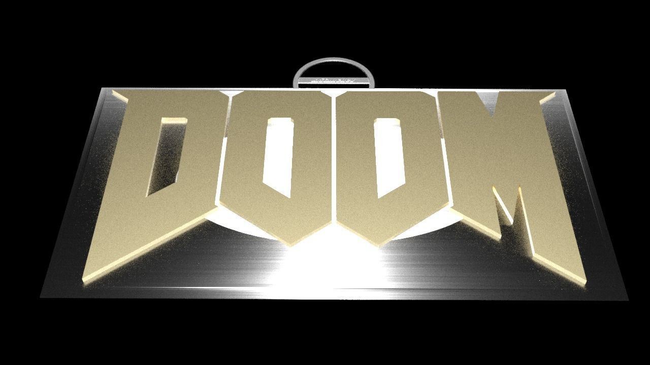 Doom Logo Keychain 3D model 3D printable | CGTrader