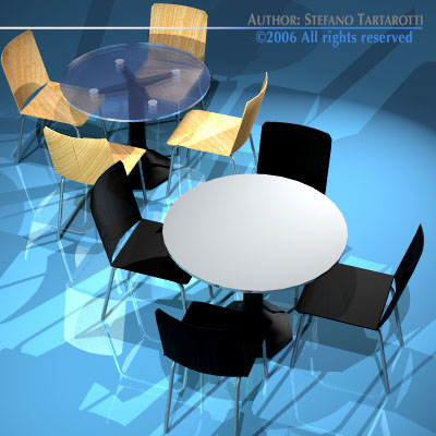 Cafeteria tables 3D model | CGTrader