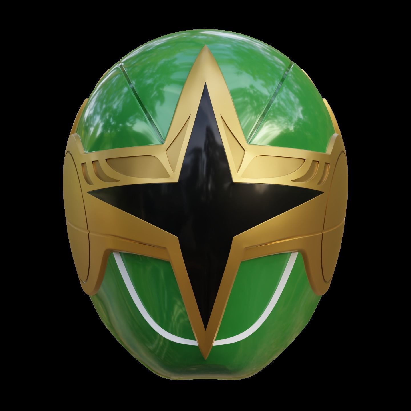 Green Samurai Ranger Ninja Storm Helmet 3D model 3D printable | CGTrader