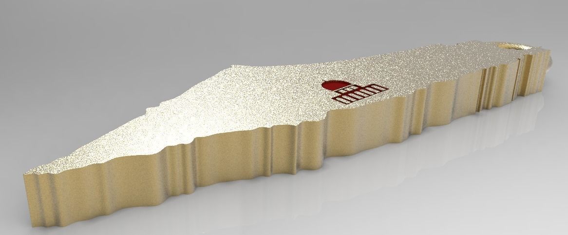 Israel map pendant 3D printing israel palestine israel israel 3D model ...