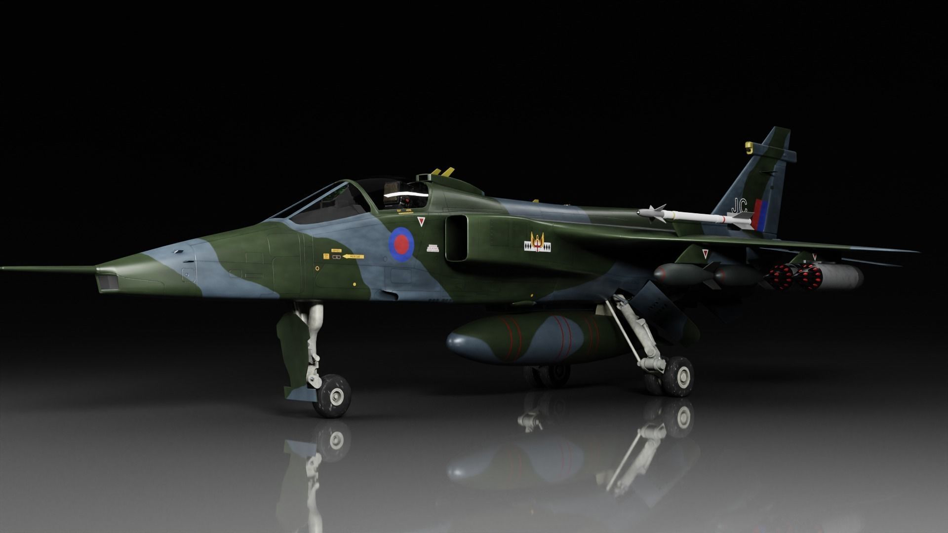 Sepecat Jaguar GR3 3D model 3D model rigged | CGTrader