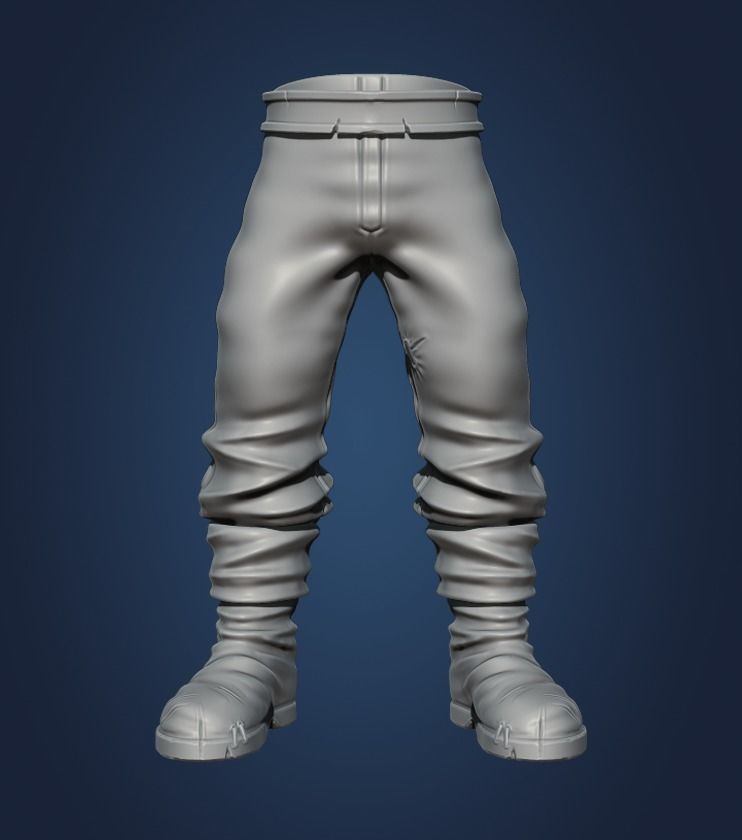 stylized pants and boots zbush file free 3D model | CGTrader