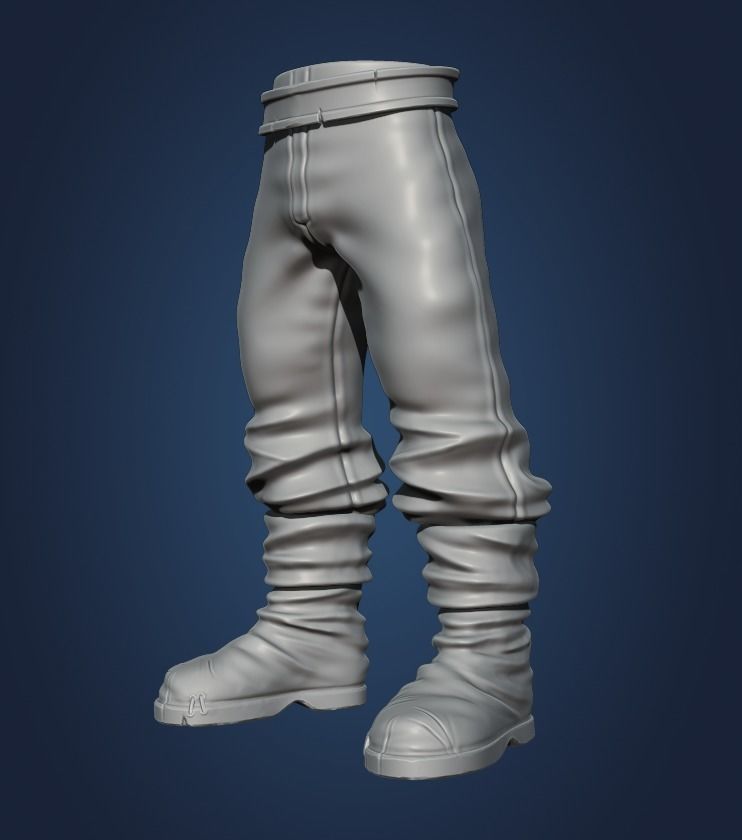 stylized pants and boots zbush file free 3D model | CGTrader