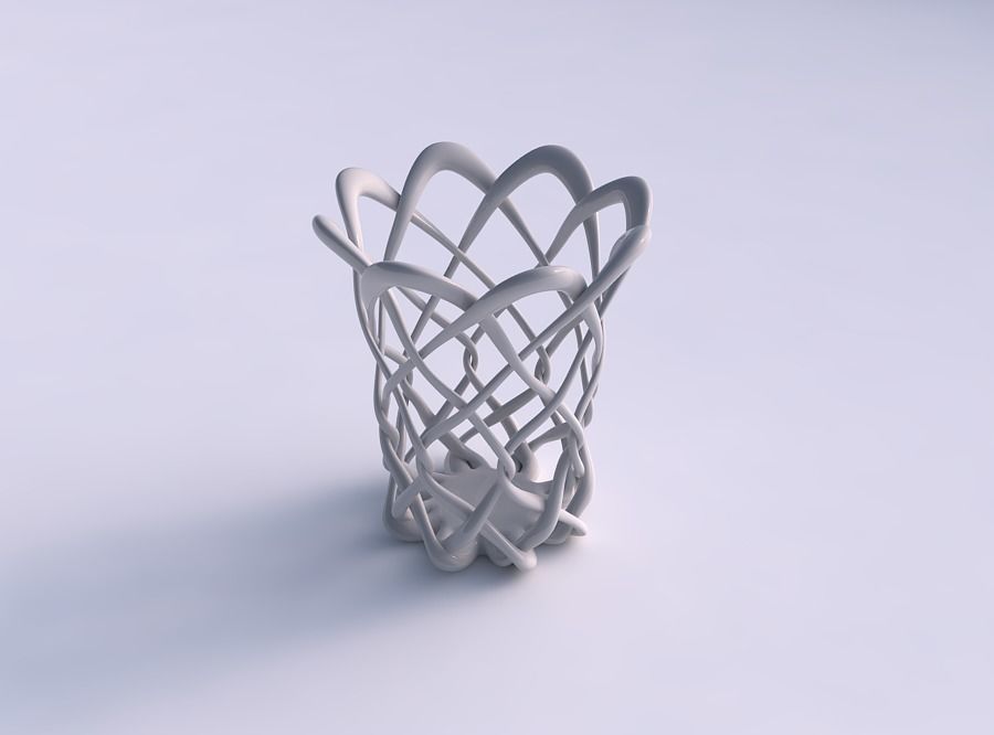 Bowl cylindrical with interlacing fine lattice tapered 3D model 3D ...