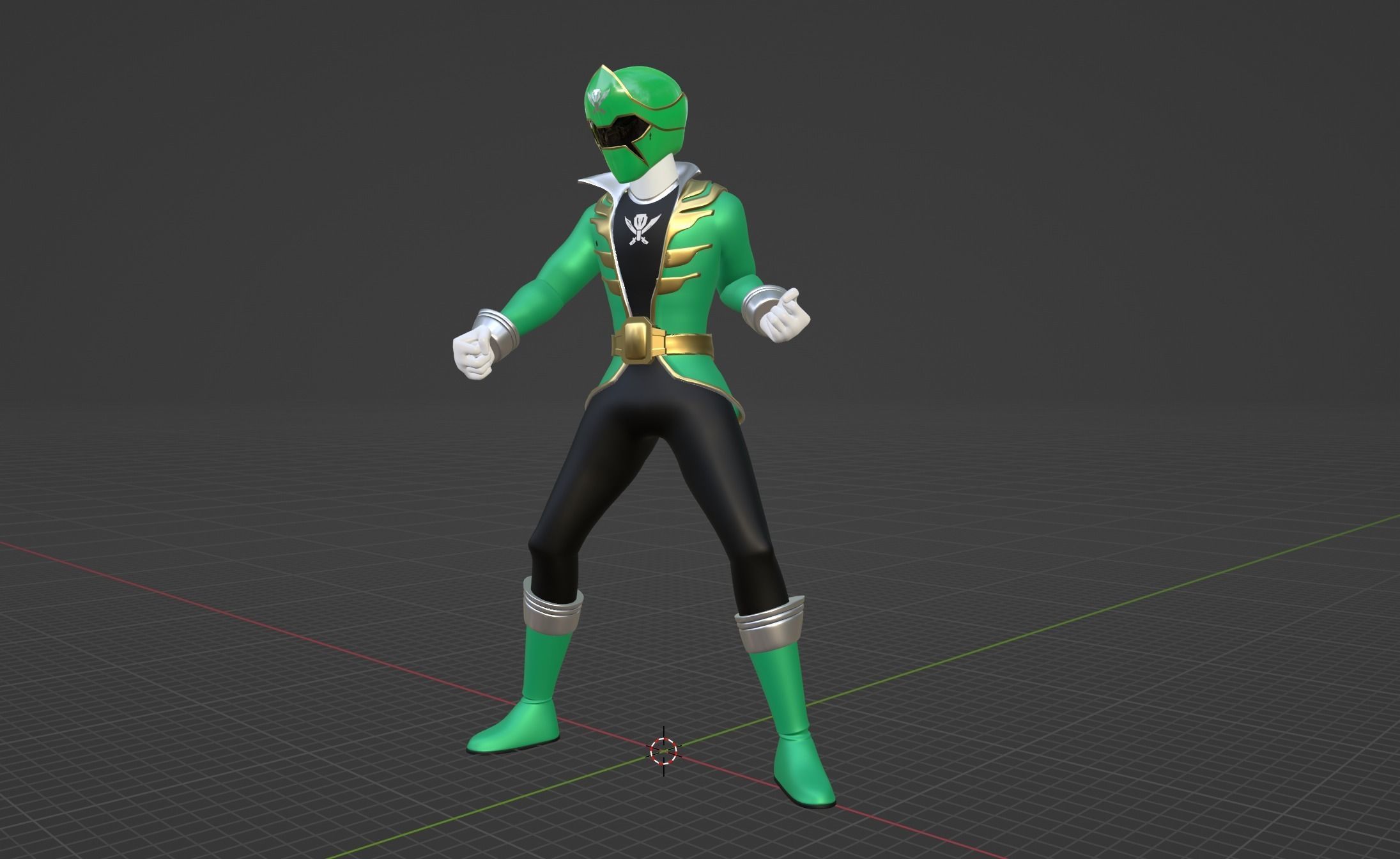 Green Pirate Ranger - Power Rangers Pirates 3D model rigged | CGTrader