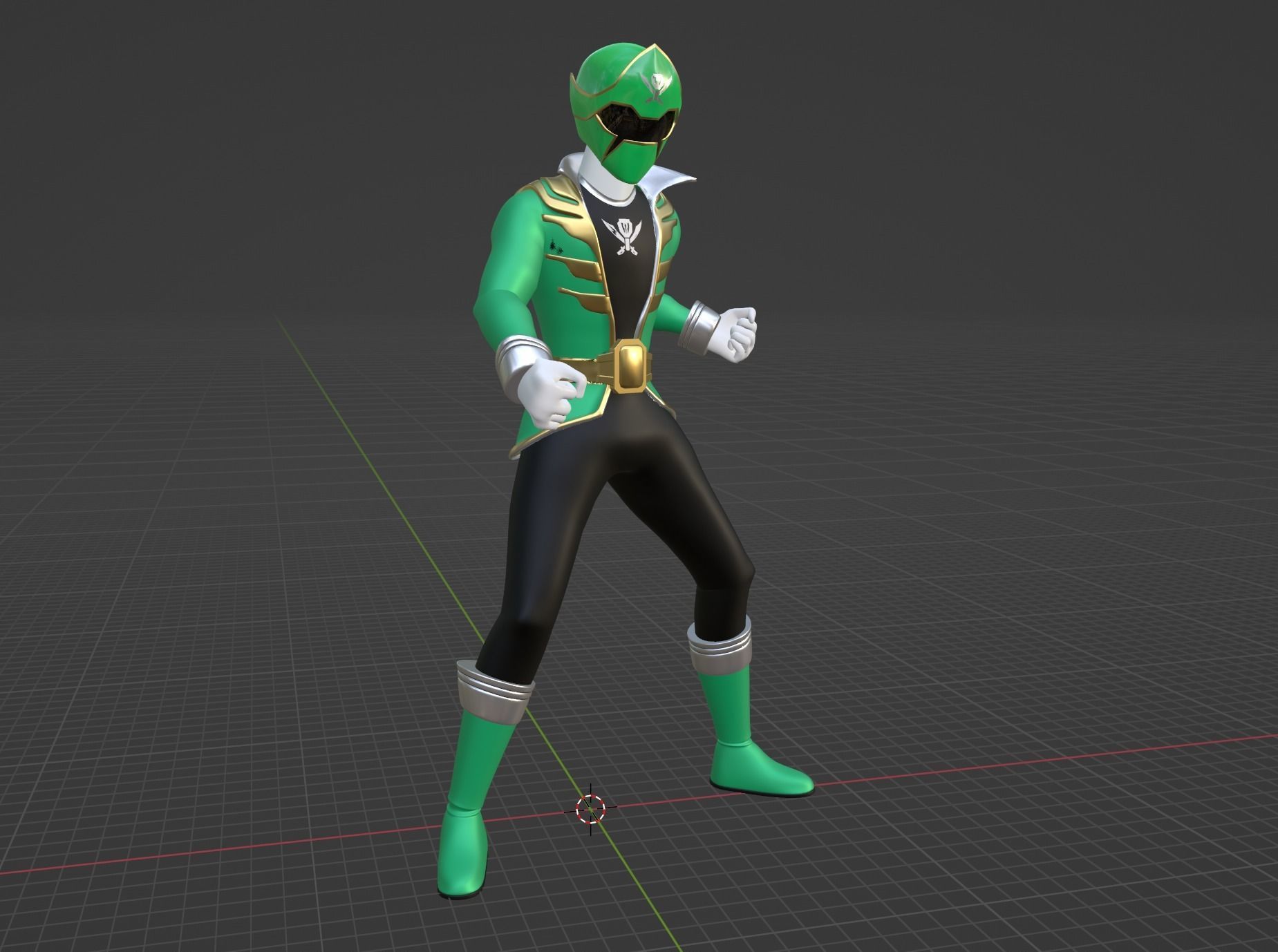 Green Pirate Ranger - Power Rangers Pirates 3D model rigged | CGTrader
