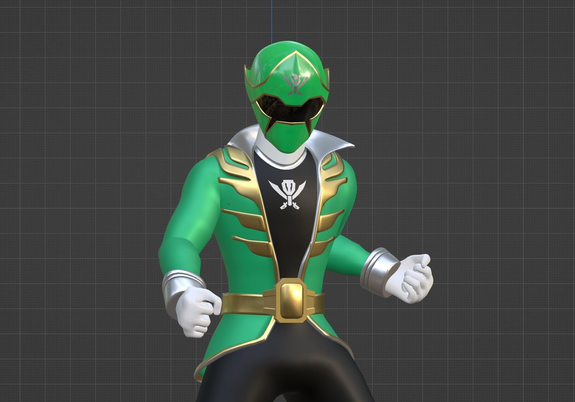 Green Pirate Ranger - Power Rangers Pirates 3D model rigged | CGTrader