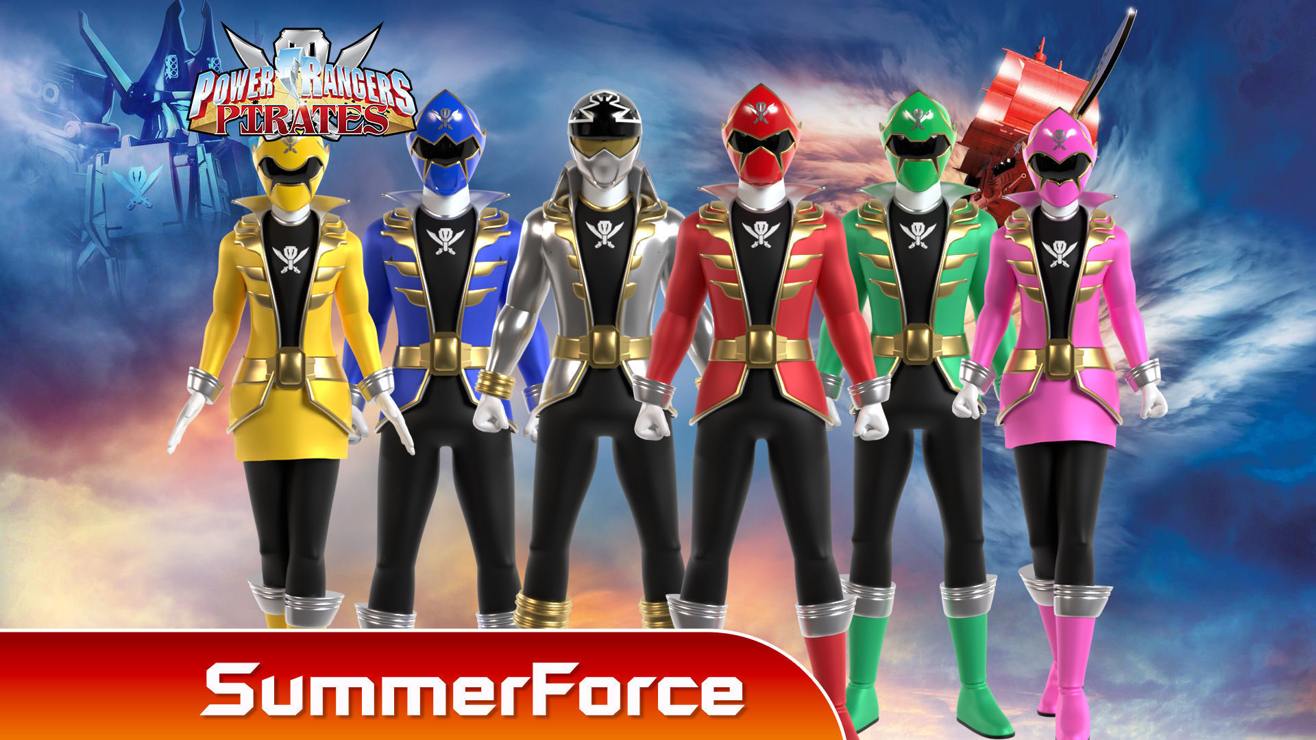 Green Pirate Ranger - Power Rangers Pirates 3D model rigged | CGTrader