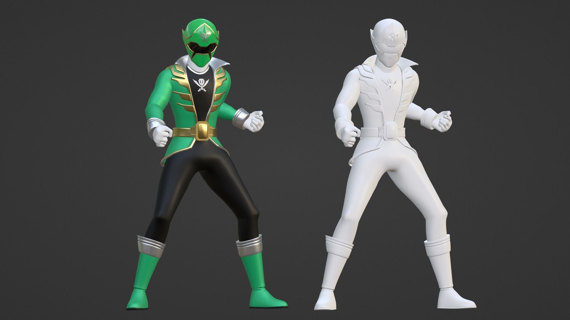 Green Pirate Ranger - Power Rangers Pirates 3D model rigged | CGTrader
