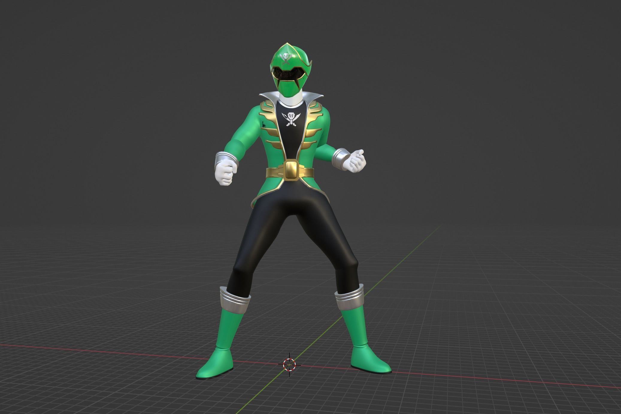 Green Pirate Ranger - Power Rangers Pirates 3D model rigged | CGTrader