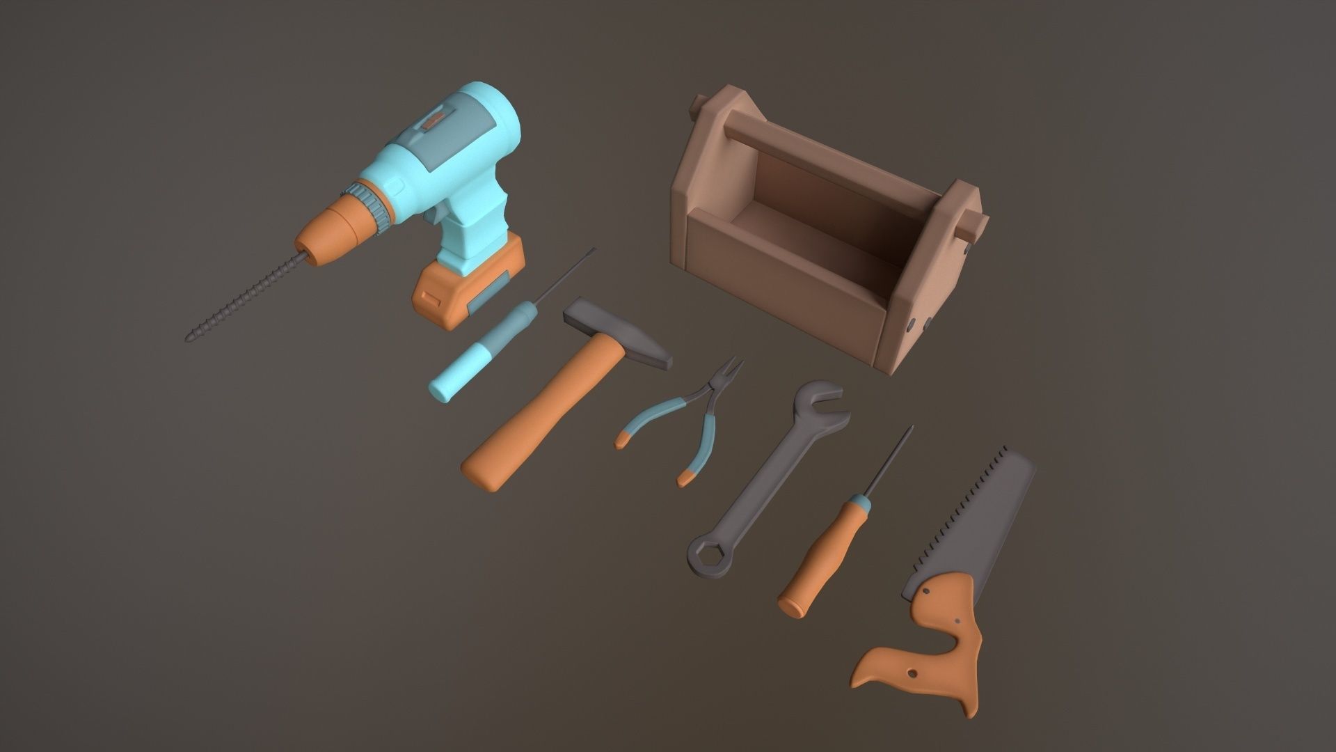 3D model Cartoon Toolbox Set 3D Low-poly model VR / AR / low-poly | CGTrader