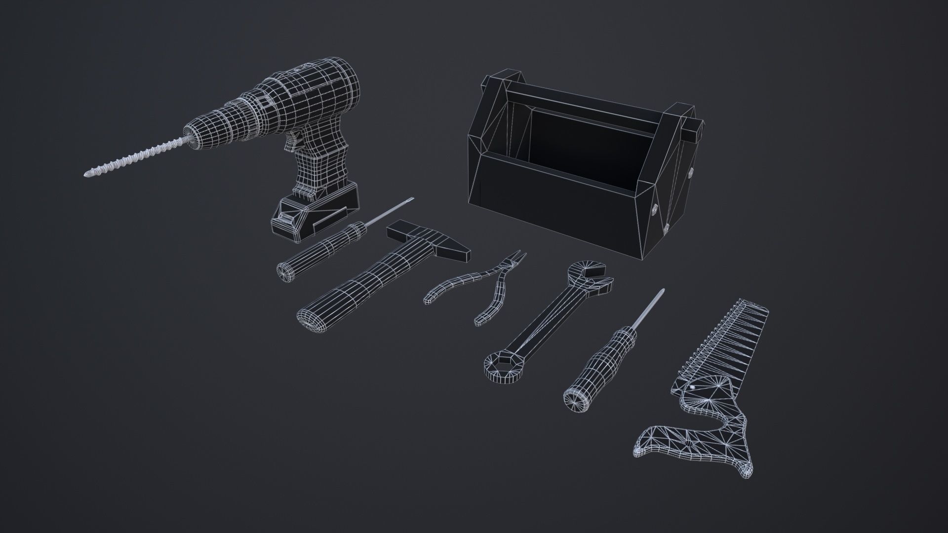 3D model Cartoon Toolbox Set 3D Low-poly model VR / AR / low-poly | CGTrader