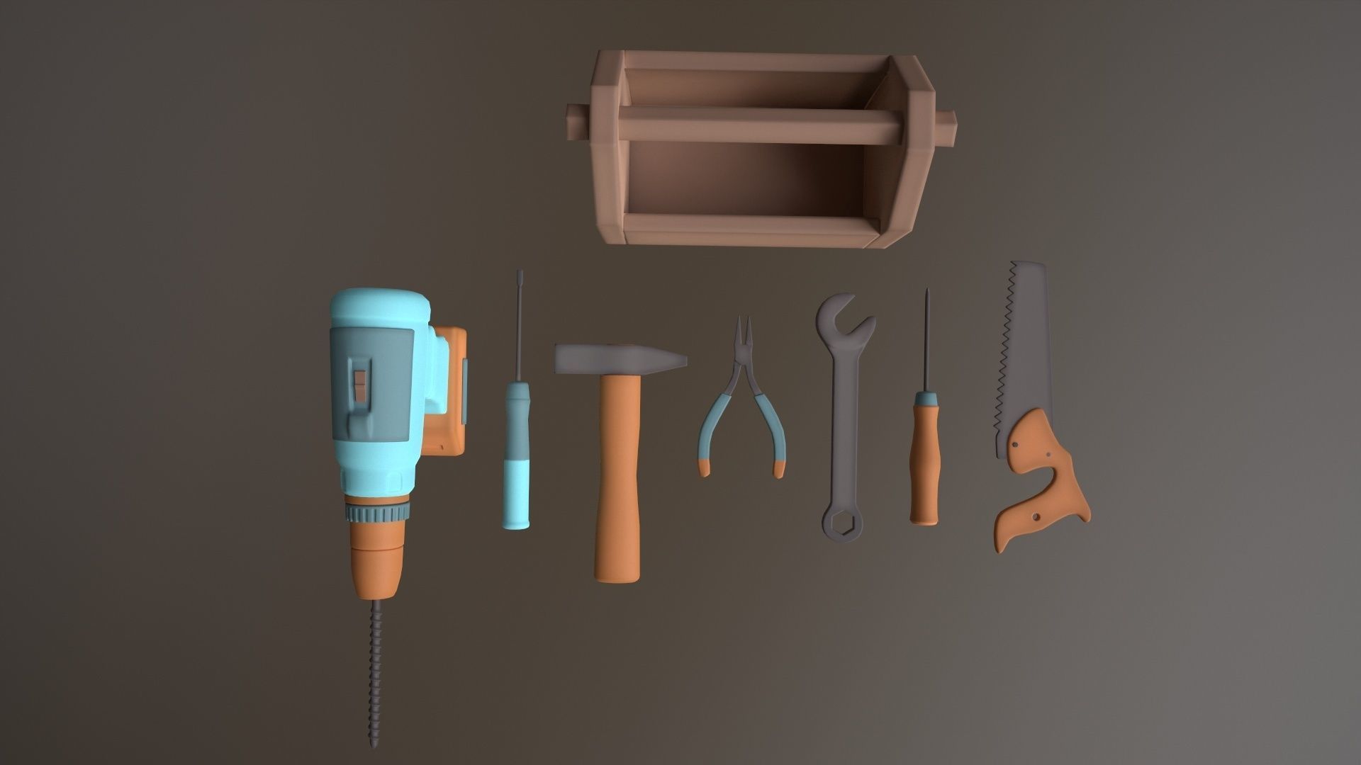 3D model Cartoon Toolbox Set 3D Low-poly model VR / AR / low-poly | CGTrader