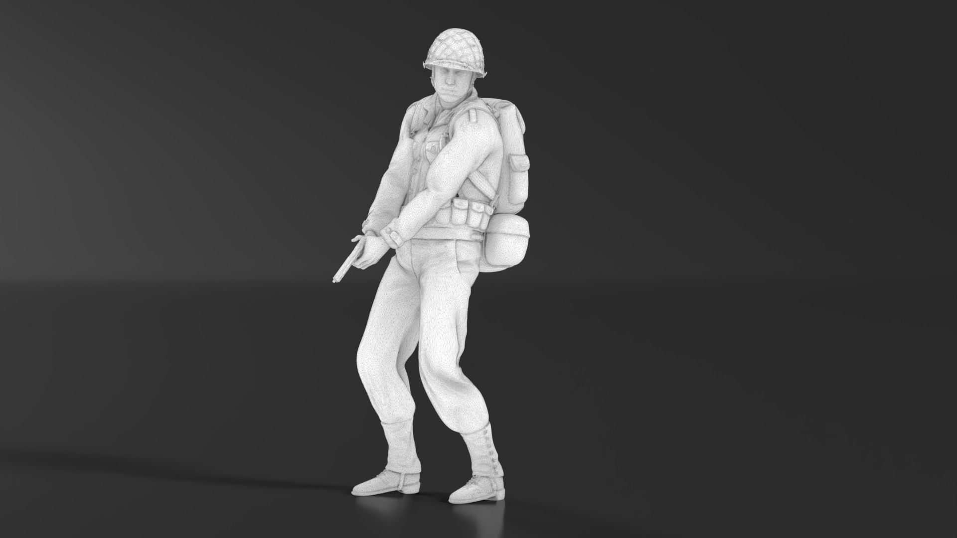 3D model WWII Soldier Set 02 VR / AR / low-poly | CGTrader