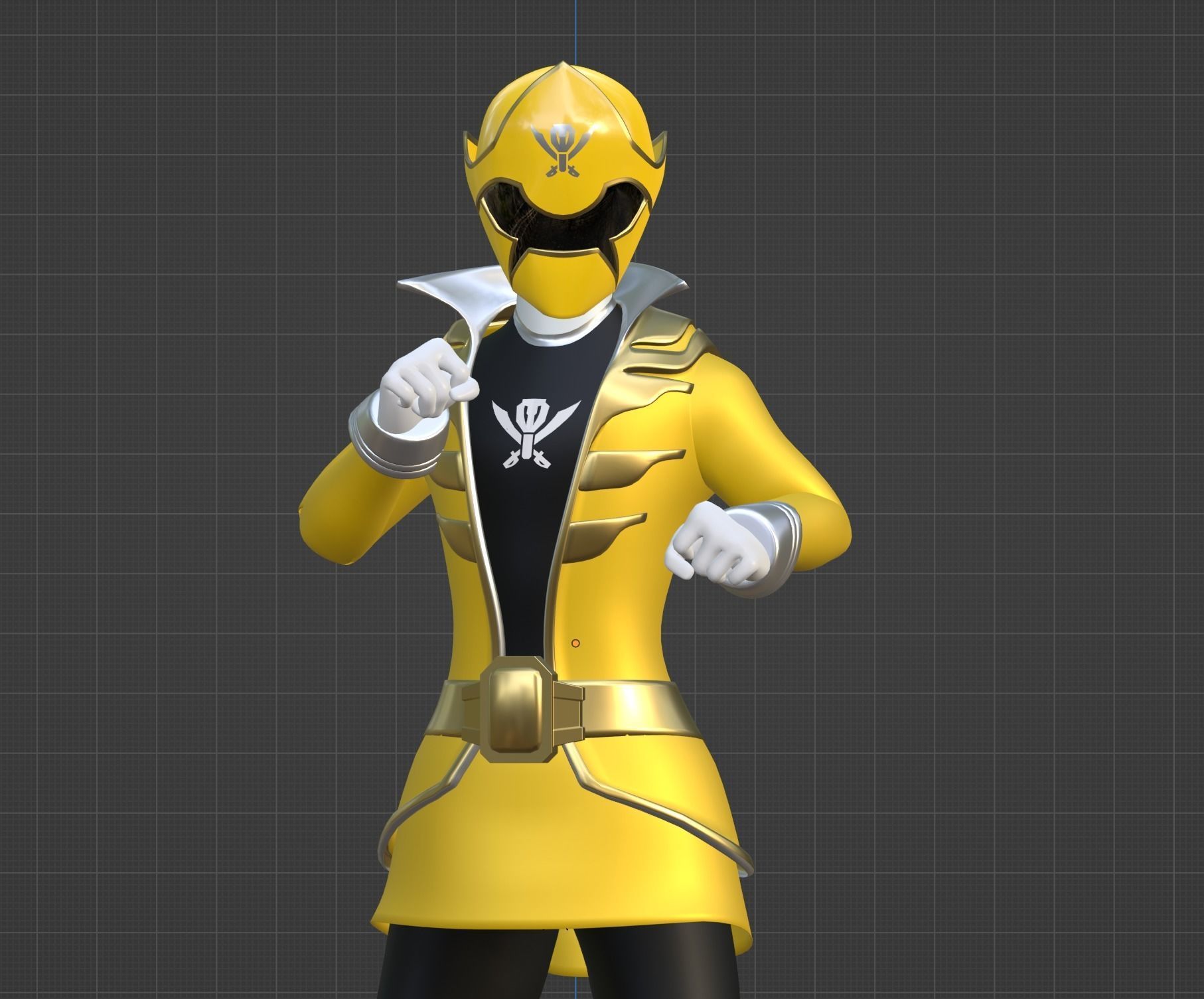 Yellow Pirate Ranger - Power Rangers Pirates 3D model rigged | CGTrader