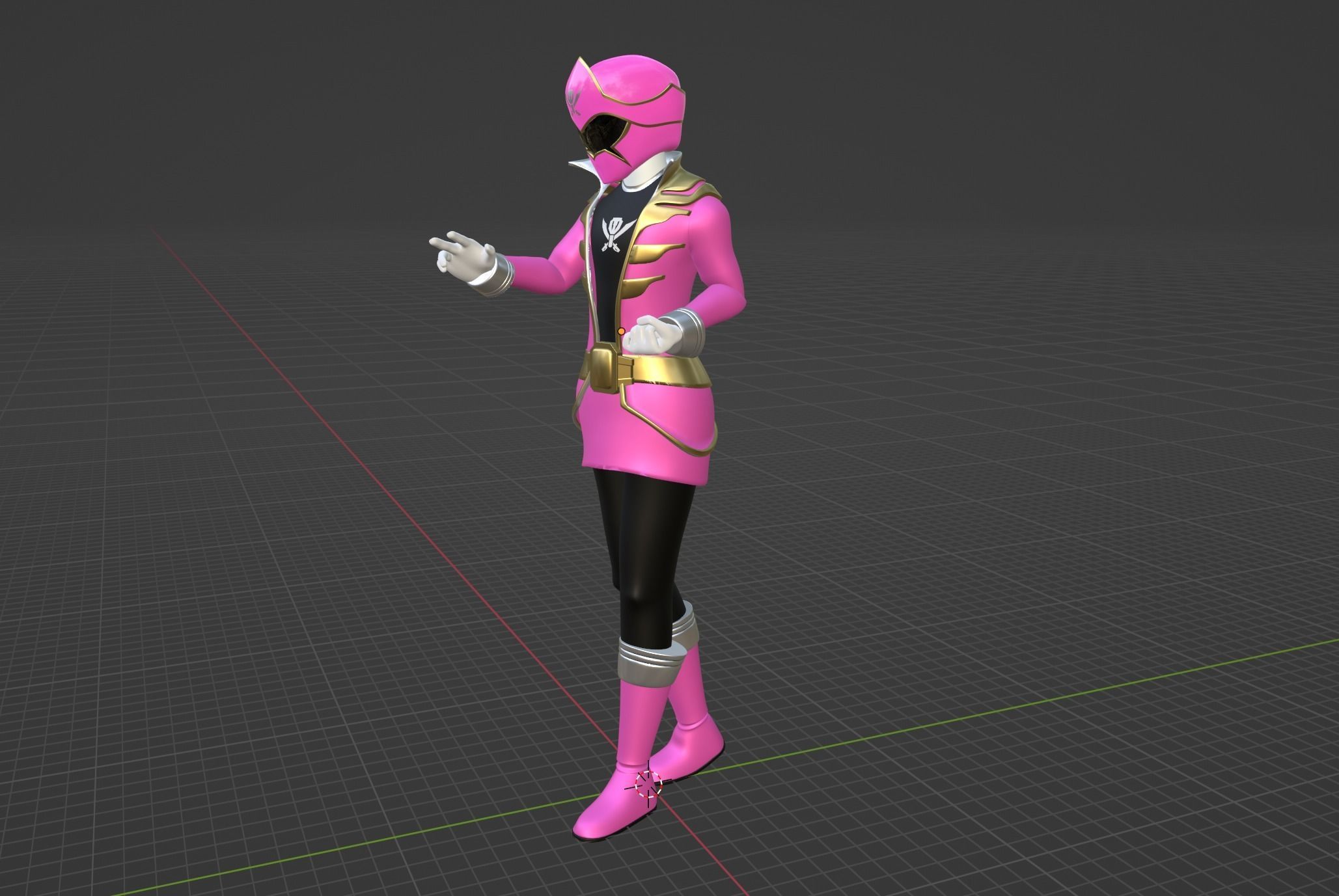 Pink Pirate Ranger - Power Rangers Pirates 3D model rigged | CGTrader