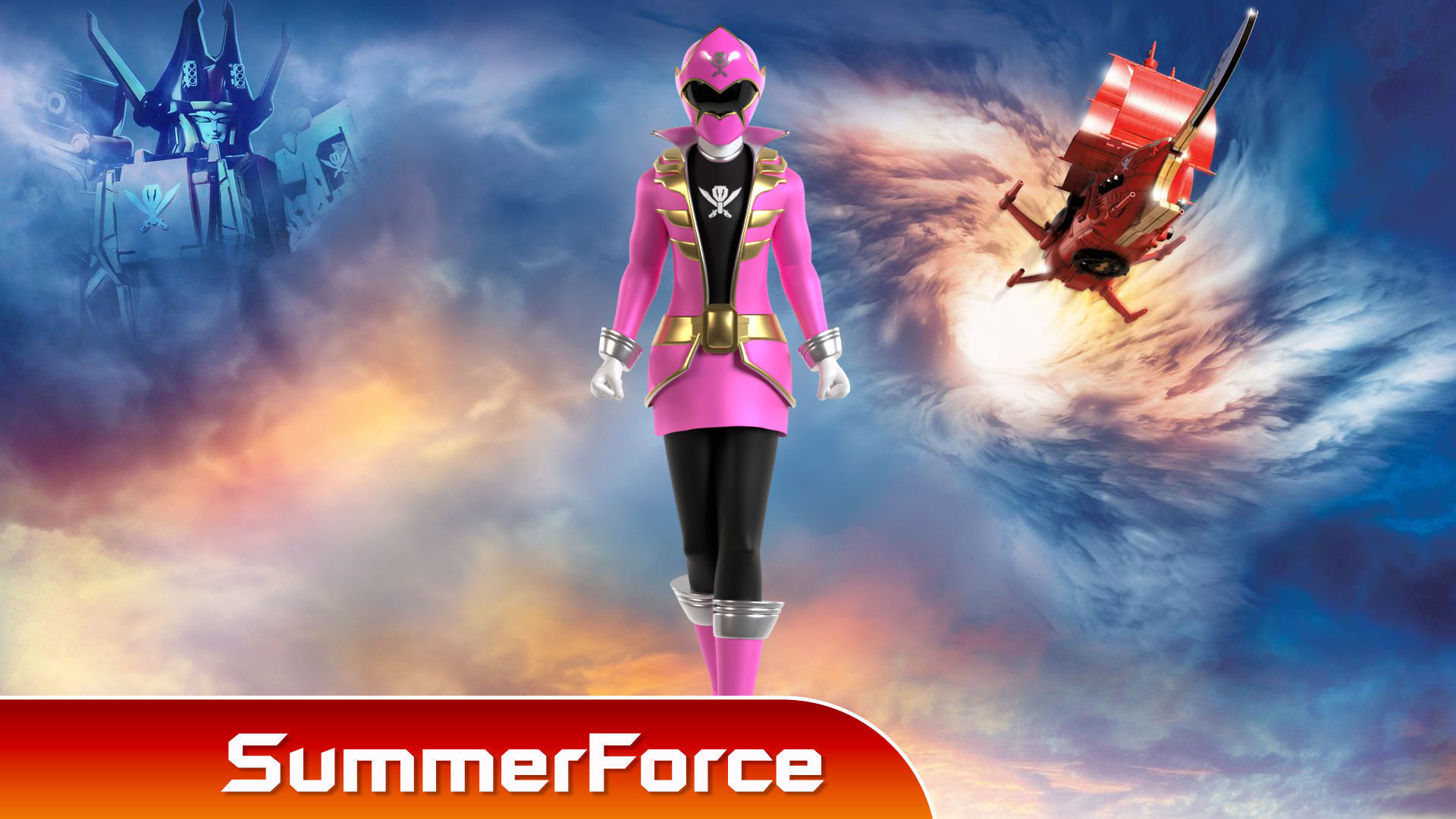Pink Pirate Ranger - Power Rangers Pirates 3D model rigged | CGTrader