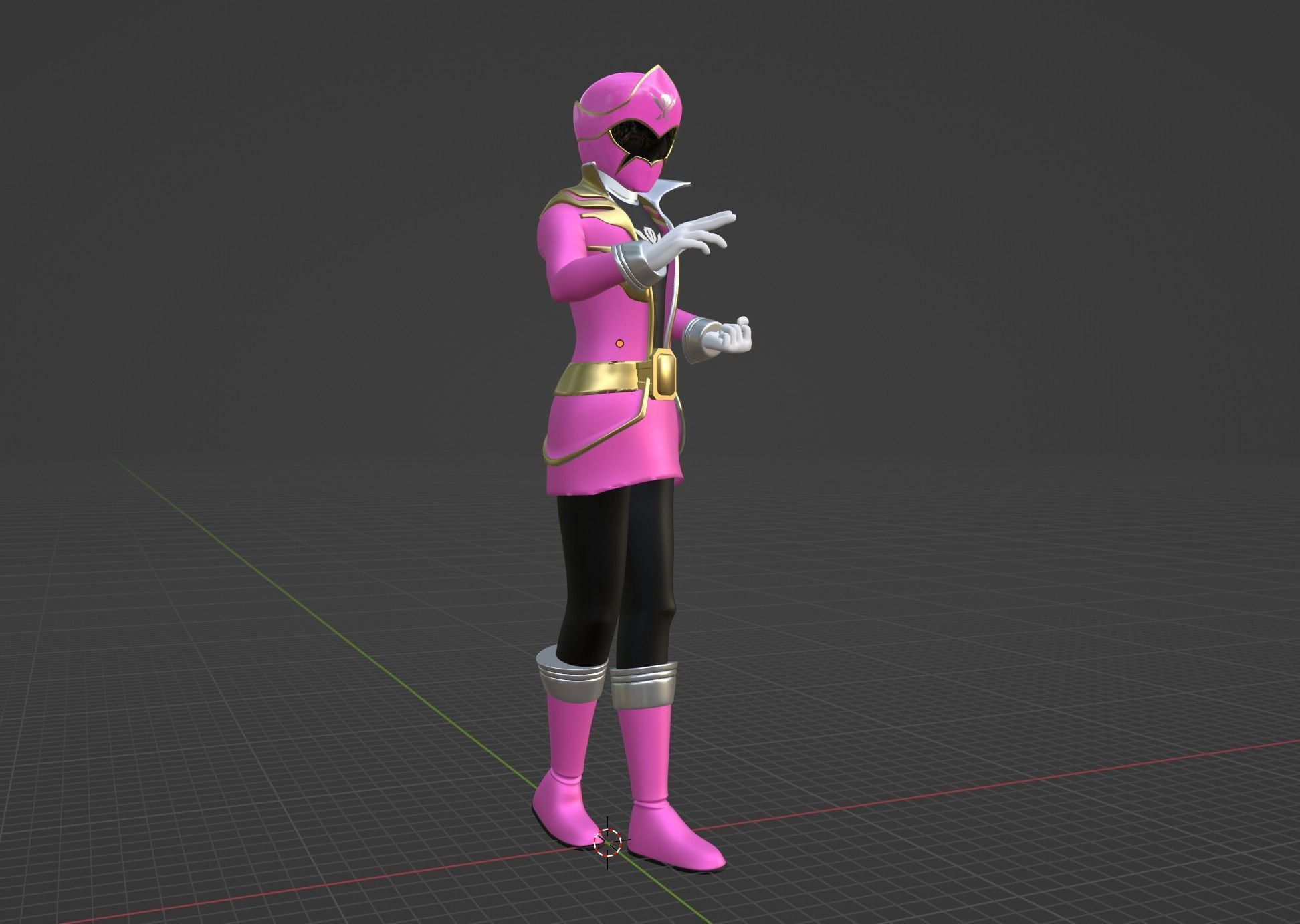 Pink Pirate Ranger - Power Rangers Pirates 3D model rigged | CGTrader