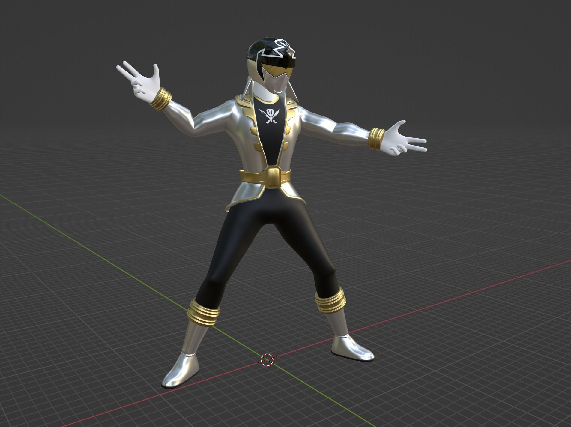Silver Pirate Ranger - Power Rangers Pirates 3D model rigged | CGTrader
