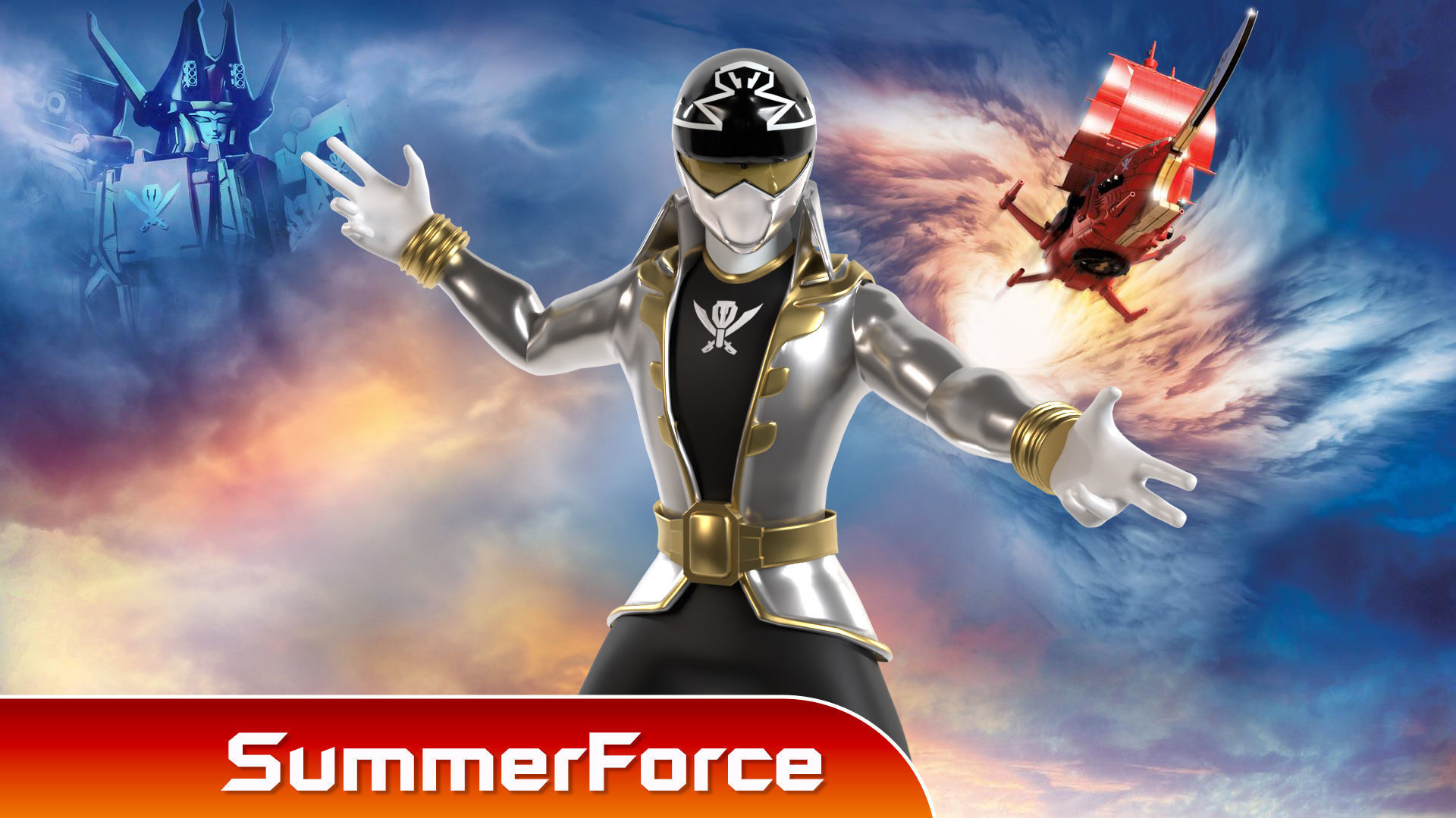 Silver Pirate Ranger - Power Rangers Pirates 3D model rigged | CGTrader