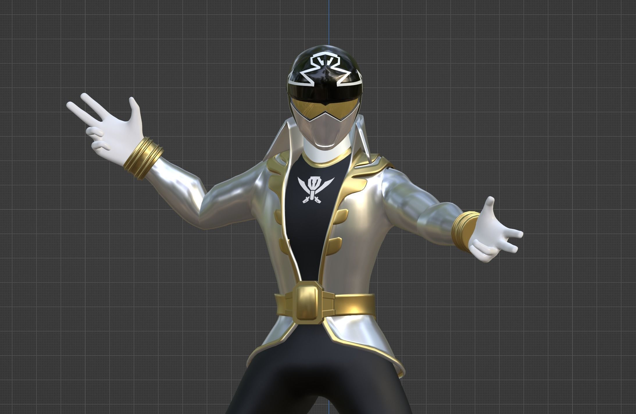 Silver Pirate Ranger - Power Rangers Pirates 3D model rigged | CGTrader