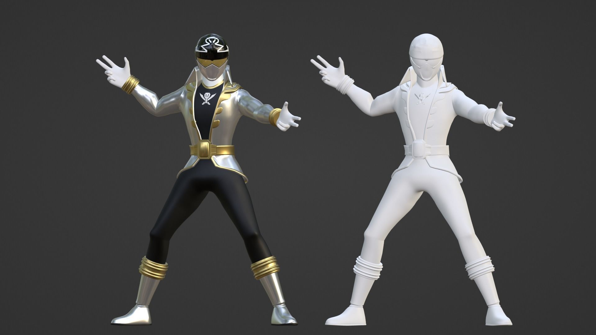 Silver Pirate Ranger - Power Rangers Pirates 3D model rigged | CGTrader