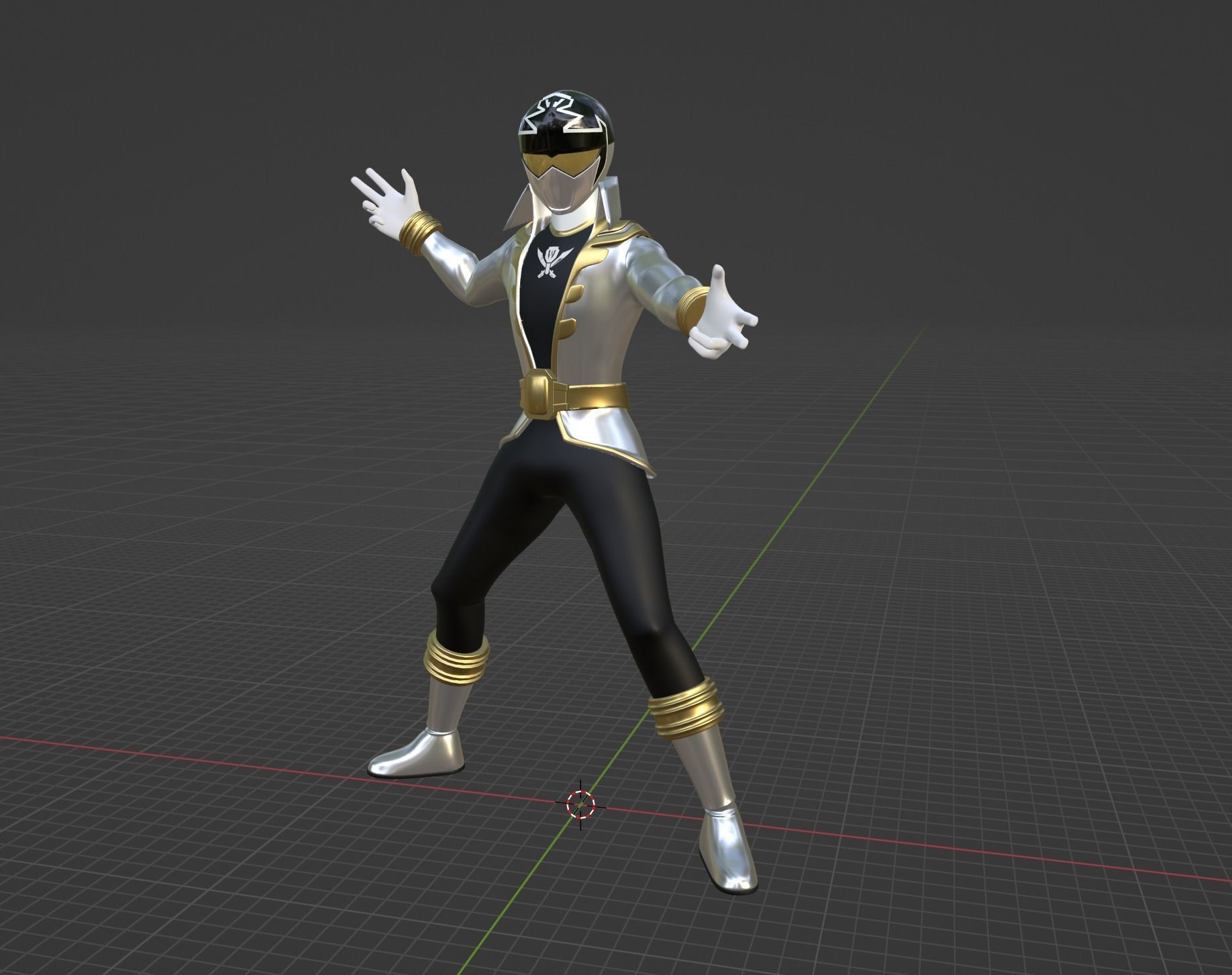 Silver Pirate Ranger - Power Rangers Pirates 3D model rigged | CGTrader