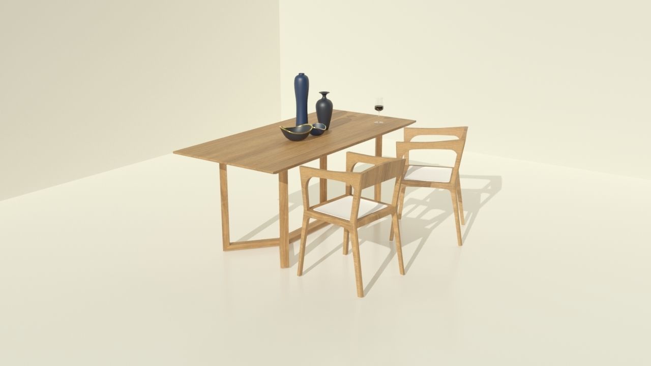 Dining set free 3D model | CGTrader