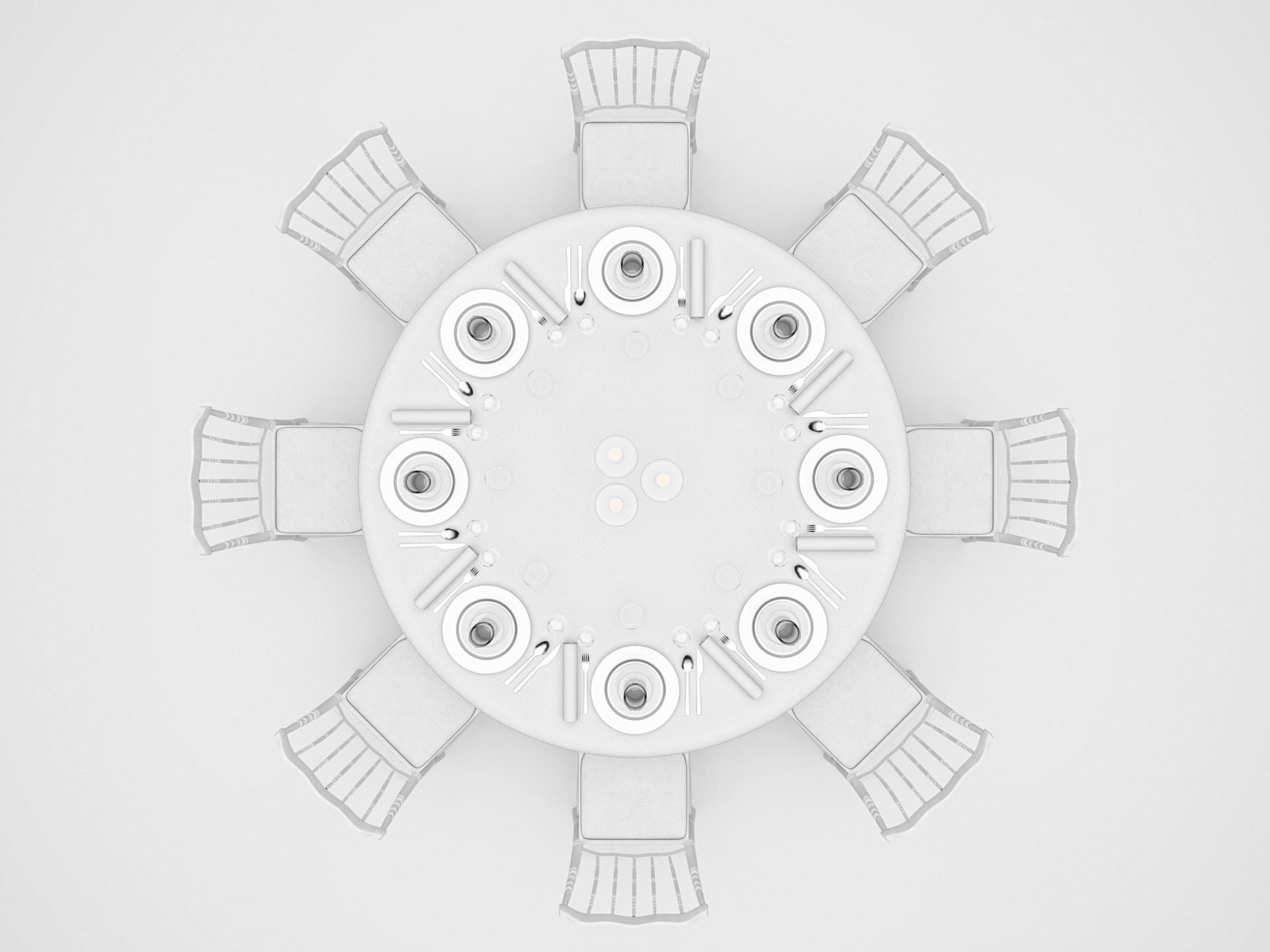 Wedding Hall Banquet Table 3D model | CGTrader