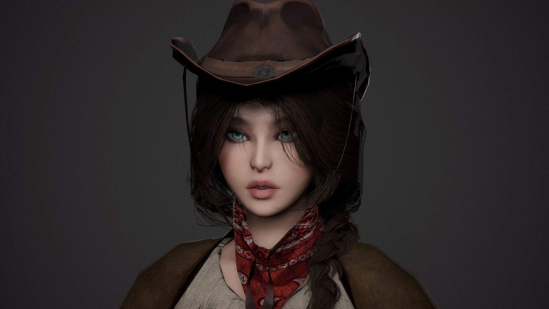 3D model Cowboy Lady VR / AR / low-poly rigged | CGTrader