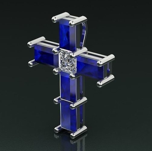 Pendant cross N011653 3D model 3D printable | CGTrader