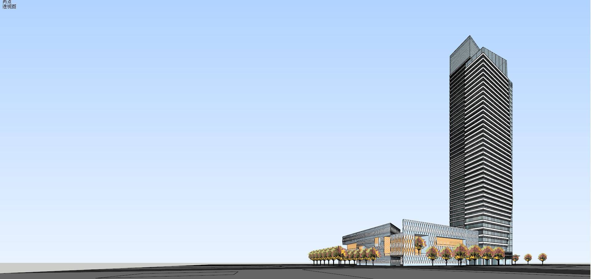 SU model of super high-rise office and commercial buildings 3D model ...
